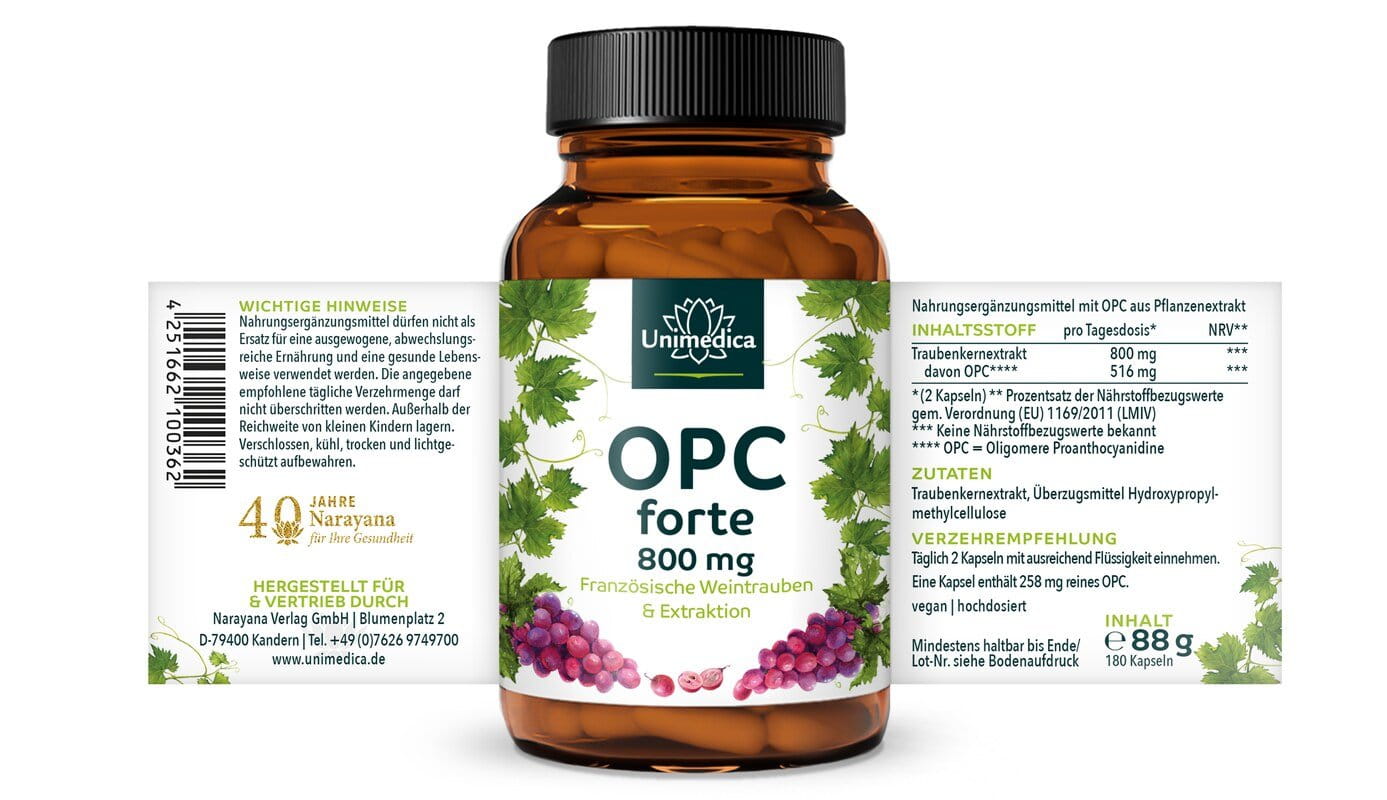 Spar Set - OPC forte - 800 mg Traubenkernextrakt pro Tagesdosis - 180 ...